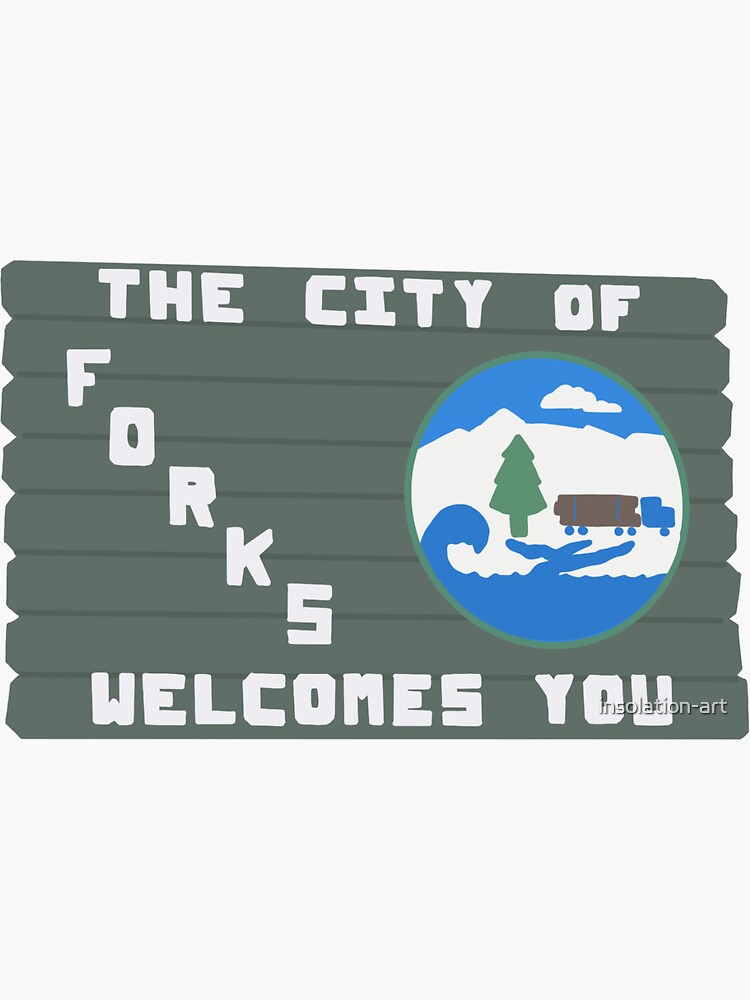 "Twilight saga forks sticker" Sticker for Sale by insolation-art ...