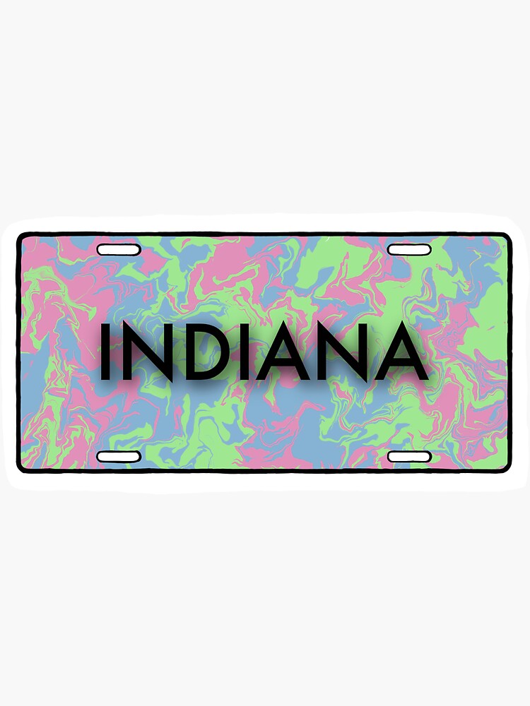 "Indiana license plate sticker" Sticker by alyssagoen | Redbubble