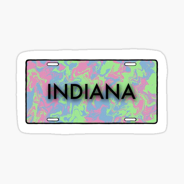"Indiana license plate sticker" Sticker by alyssagoen | Redbubble
