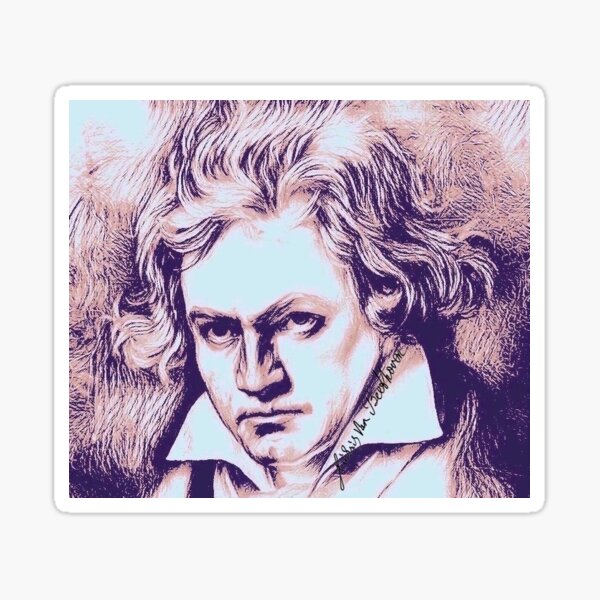 "Ludwig van Beethoven Portrait Joseph Karl Stieler" Sticker by ...