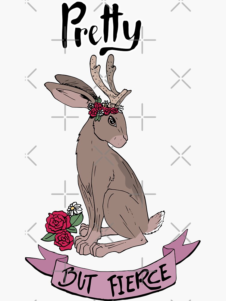 "Pretty but fierce - jackalope" Sticker for Sale by petravitez | Redbubble