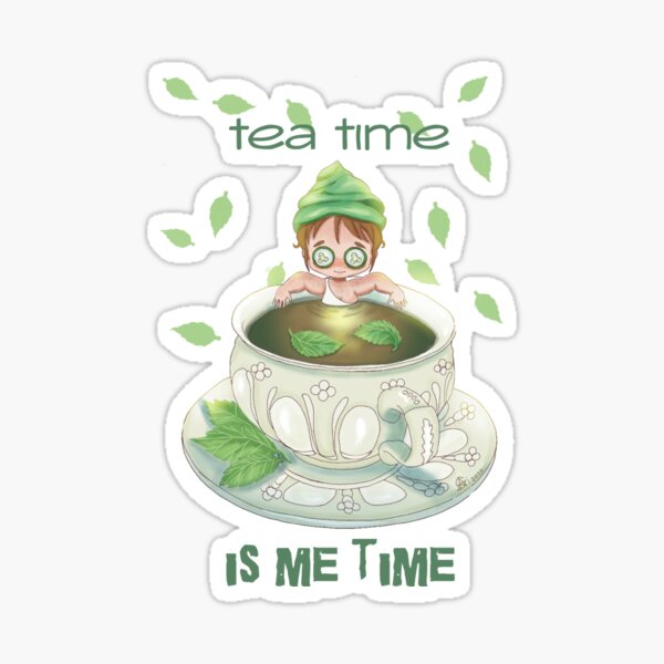 "tea time" Sticker by BlobbyLobby | Redbubble