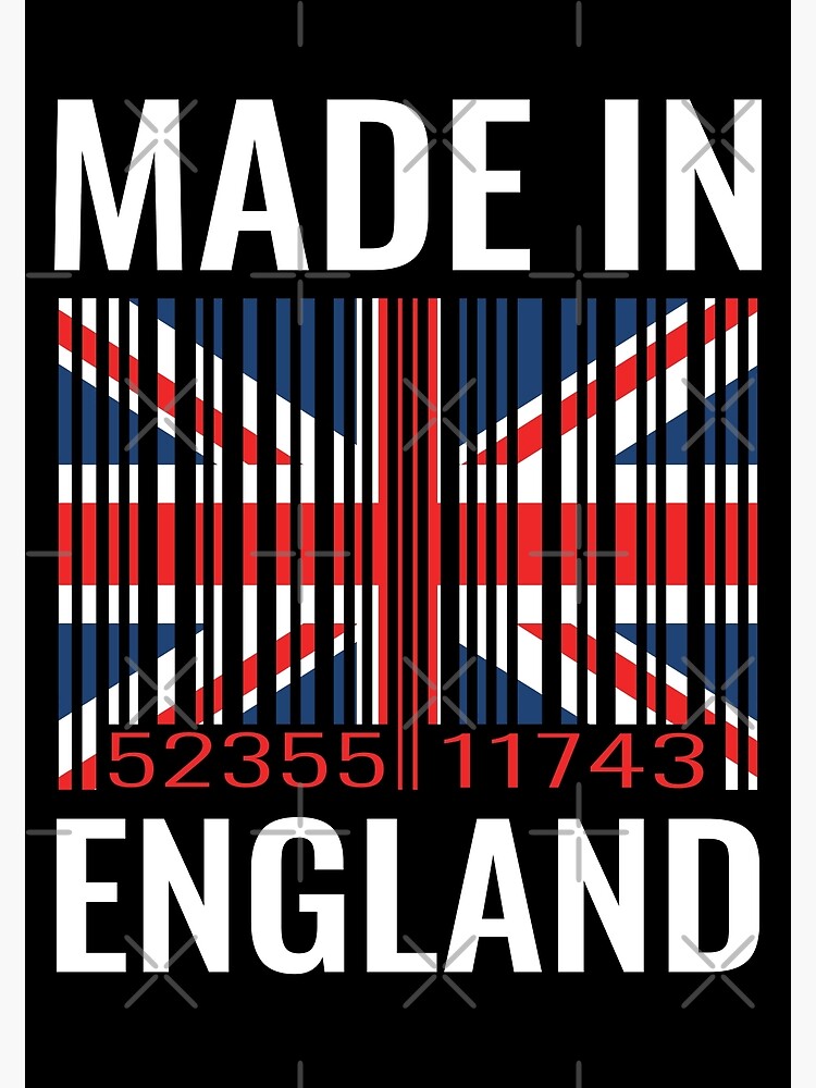 Póster «Hecho en bandera de código de barras de Inglaterra» de ...