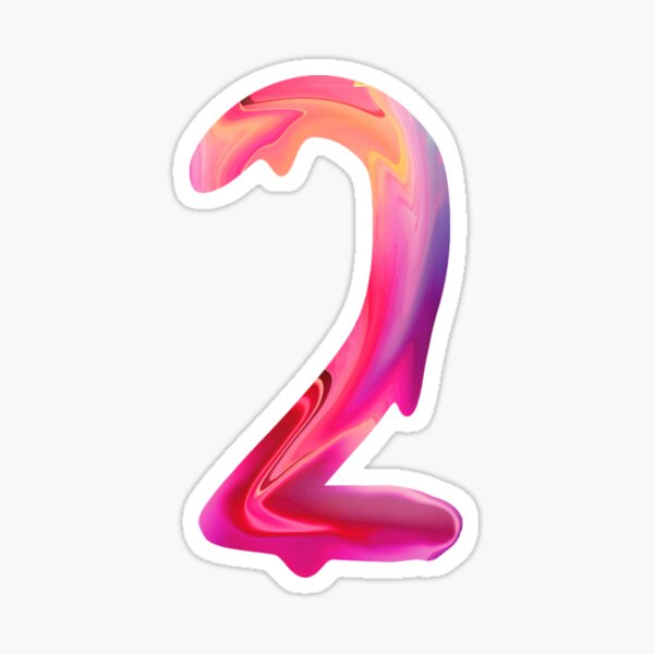 "Number 2 Pink Dripping Paint" Sticker for Sale by loulou1964 | Redbubble