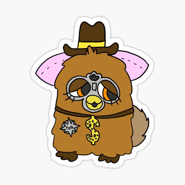"Cash Money Cowboy Furby" Sticker for Sale by Veretica | Redbubble