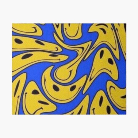 "blue trippy smiley faces design" Art Board Print by Cindeele | Redbubble