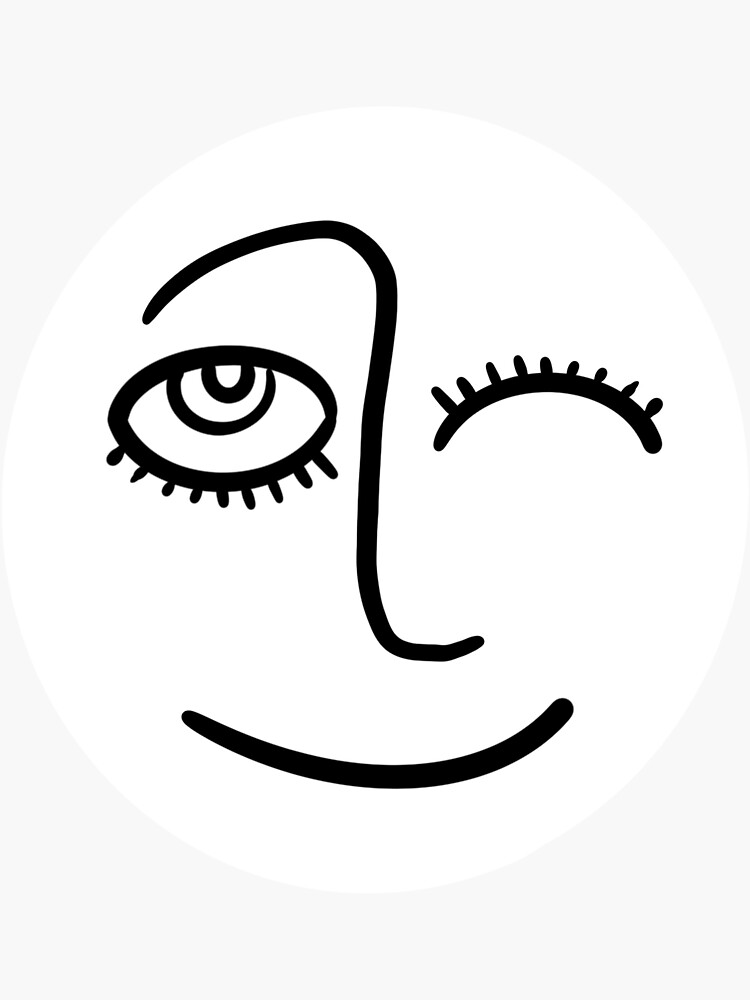 "Minimalist face outline " Sticker by Prairie2PeakStu | Redbubble