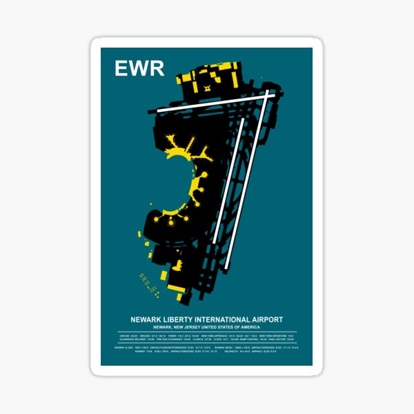 "EWR Newark Liberty International Airport Art" Sticker for Sale by ...