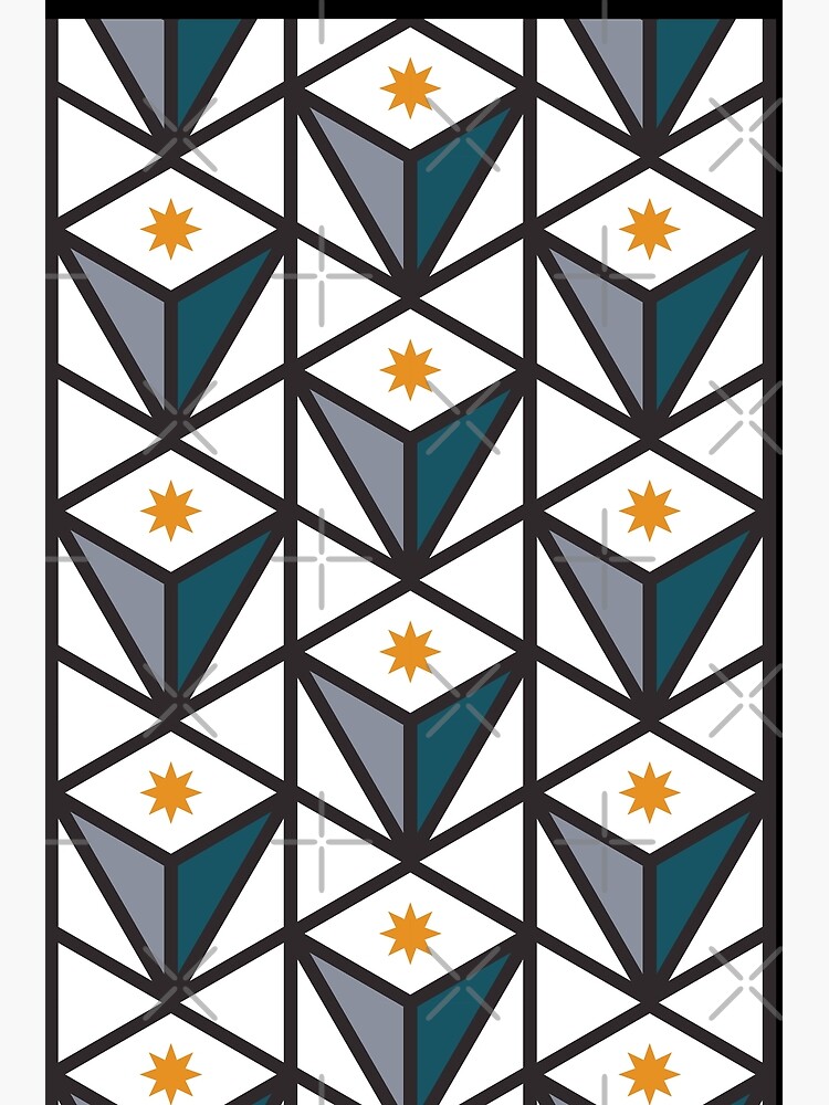 "Reverse Pyramid Star Pattern – Teal & Orange" Poster by RoguePatterns ...