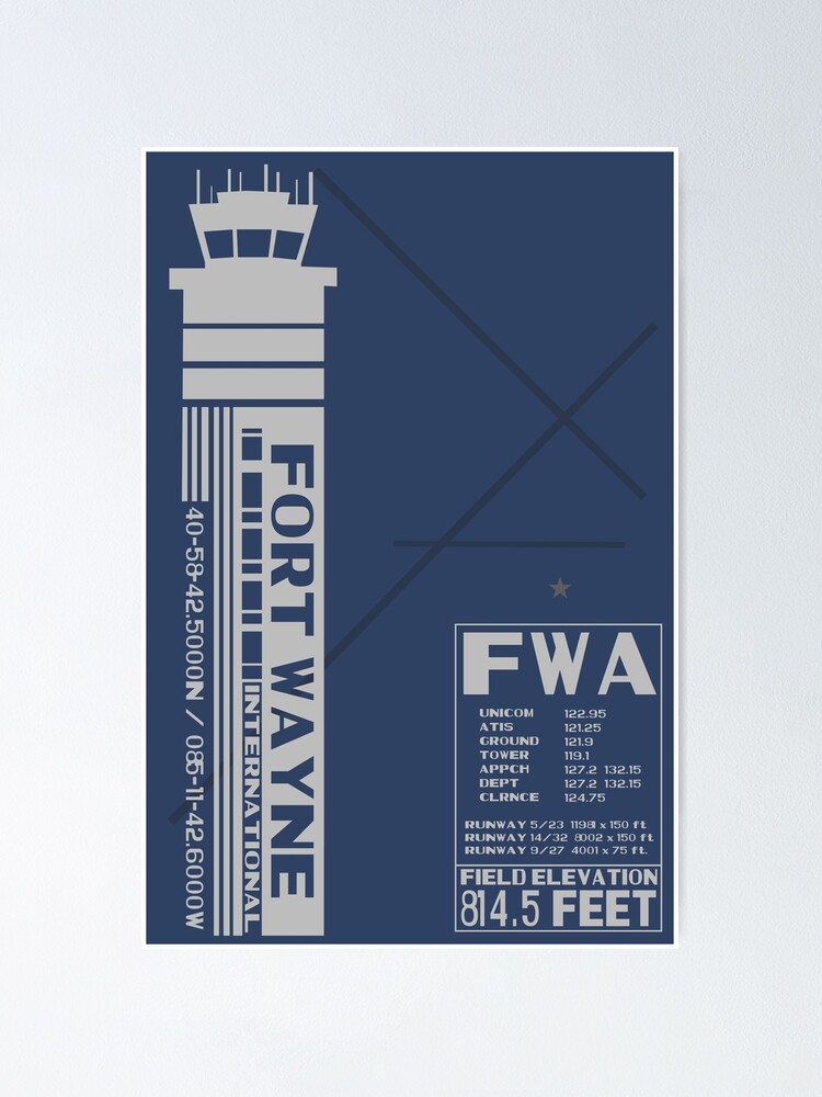 "FWA Fort Wayne International Airport ATC Tower Art" Poster by ...