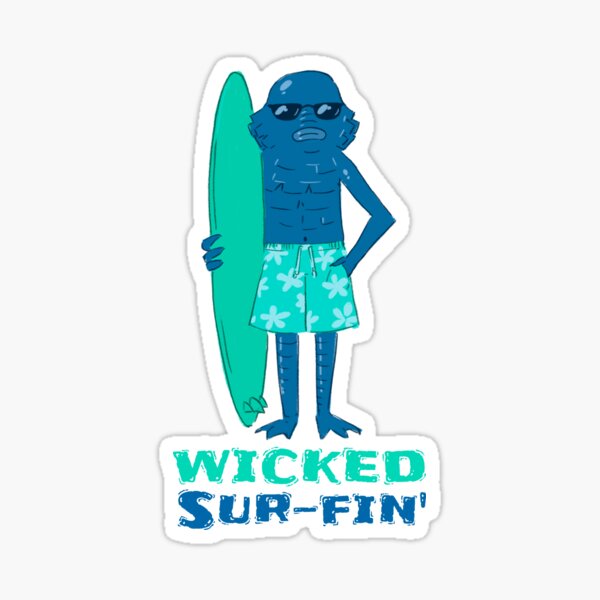 "Funny, Cool Surfer Blue Swamp Monster for Halloween or Anytime ...