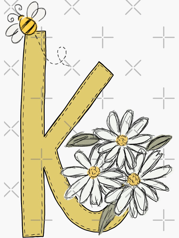 "Letter K" Sticker for Sale by Mina Sisley | Redbubble