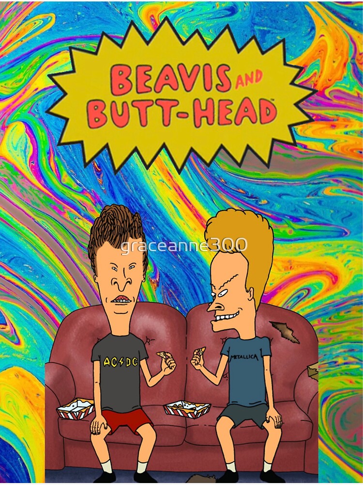 "Trippy Beavis and Butthead" Sticker by graceanne300 | Redbubble