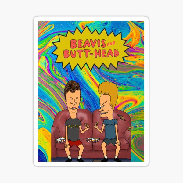 "Trippy Beavis and Butthead" Sticker by graceanne300 | Redbubble