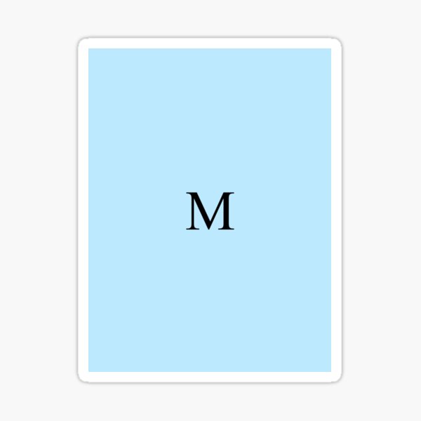 "personalized letter M on light blue background" Sticker for Sale by ...