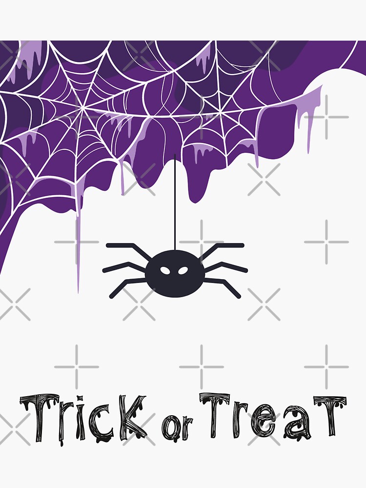 "Trick or treat: Spider web" Sticker for Sale by littlehapa | Redbubble