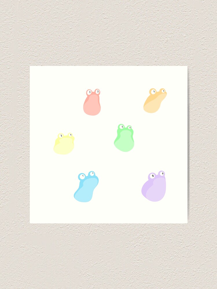 "pastel rainbow frogs sticker pack" Art Print by chunky-lad | Redbubble