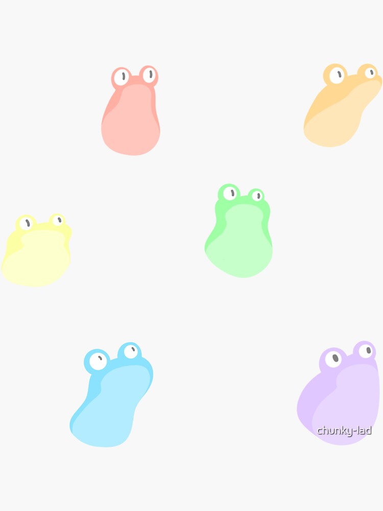 "pastel rainbow frogs sticker pack" Sticker by chunky-lad | Redbubble