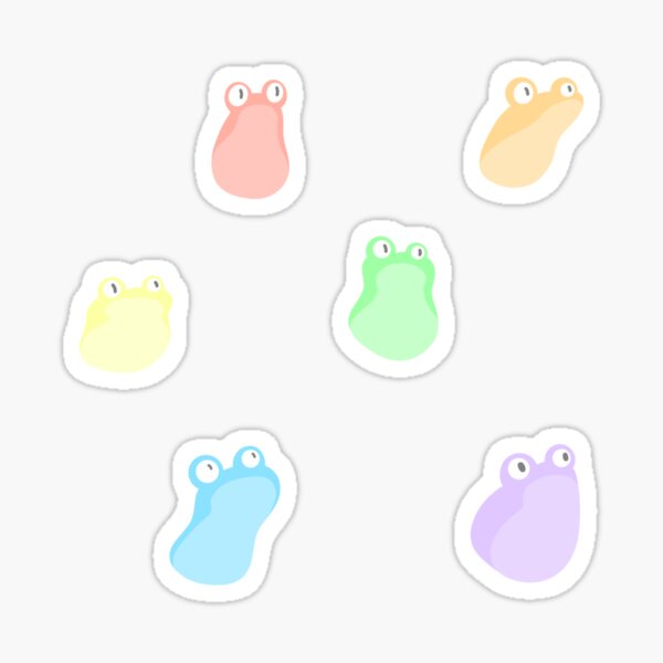"pastel rainbow frogs sticker pack" Sticker by chunky-lad | Redbubble