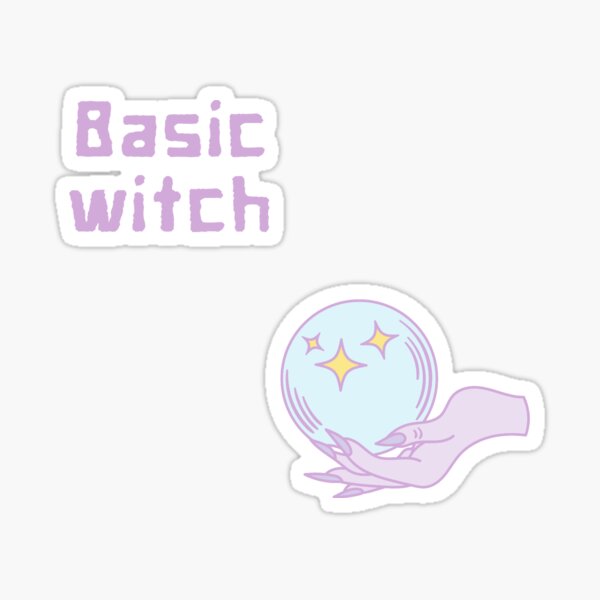 "Basic witch" Sticker by littlehapa | Redbubble