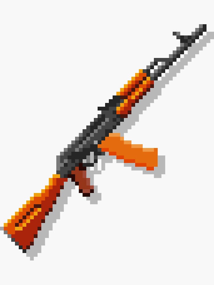 "AK-74 5.45x39 Pixel Art" Sticker for Sale by pixelbrian | Redbubble
