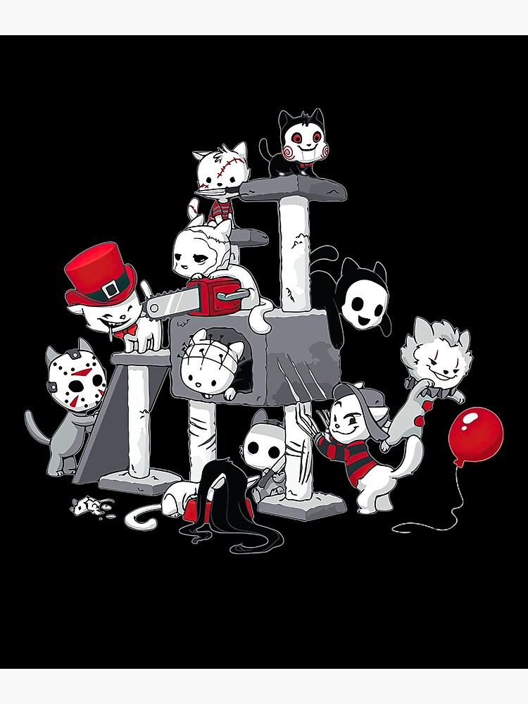 "Cat horror movie characters playground" Poster by KarlsWatkins | Redbubble