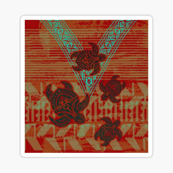 "Fijian Tribal Turtle Abstract" Sticker for Sale by sunnthreads | Redbubble