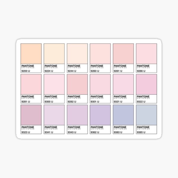 "Aesthetic Pantone Colours" Sticker for Sale by d-aesthetics | Redbubble