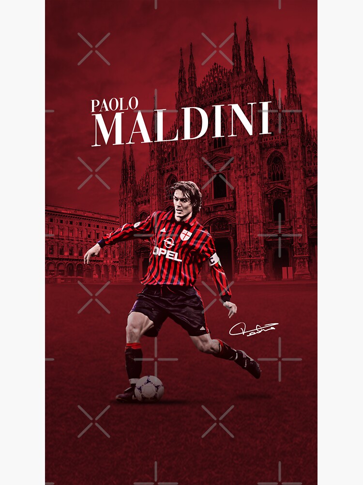 "Paolo Maldini" Sticker by acmilanpedia | Redbubble