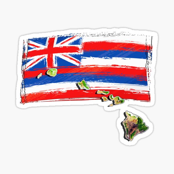 "Hawaiian Islands - Hawaii Flag" Sticker for Sale by LocalKineStuffs ...