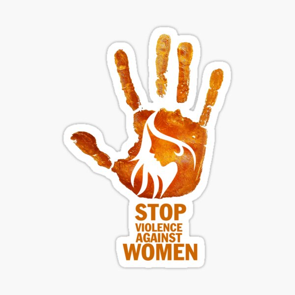 "Stop Violence Against Women" Sticker for Sale by M3PicsStudio | Redbubble