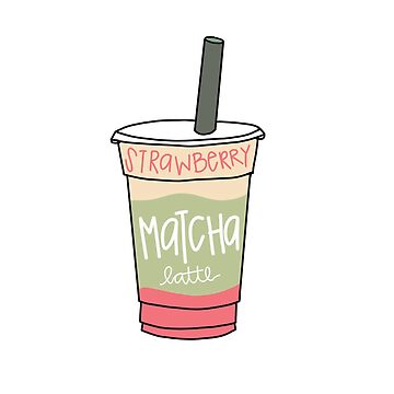 "strawberry matcha latte sticker" Sticker for Sale by katiekimiko ...