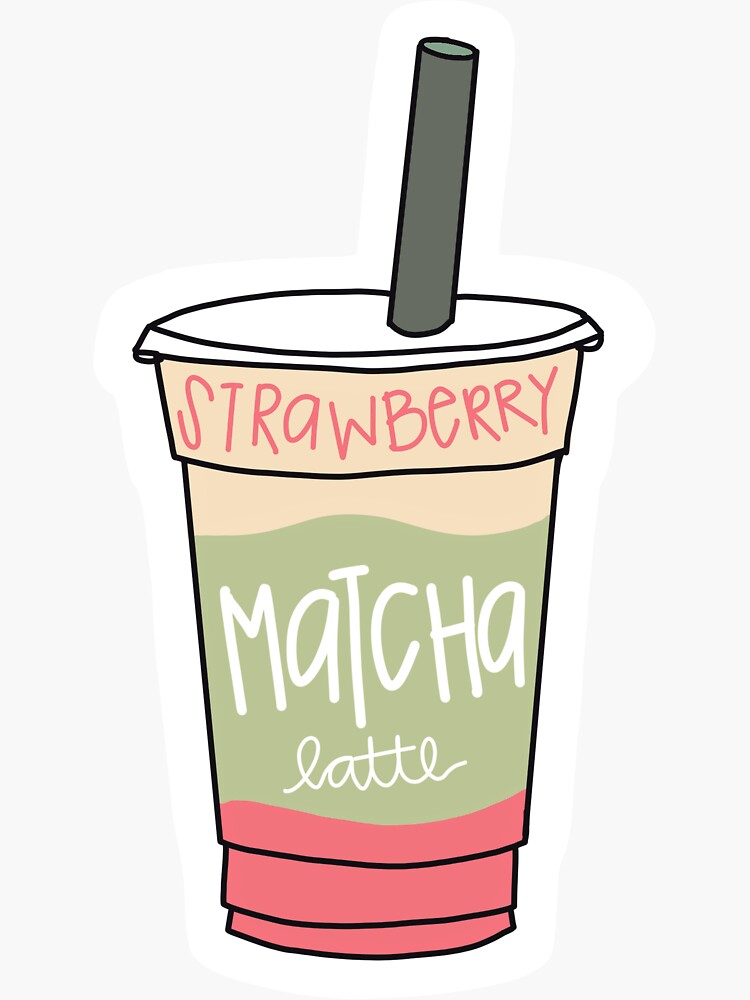 "strawberry matcha latte sticker" Sticker for Sale by katiekimiko ...