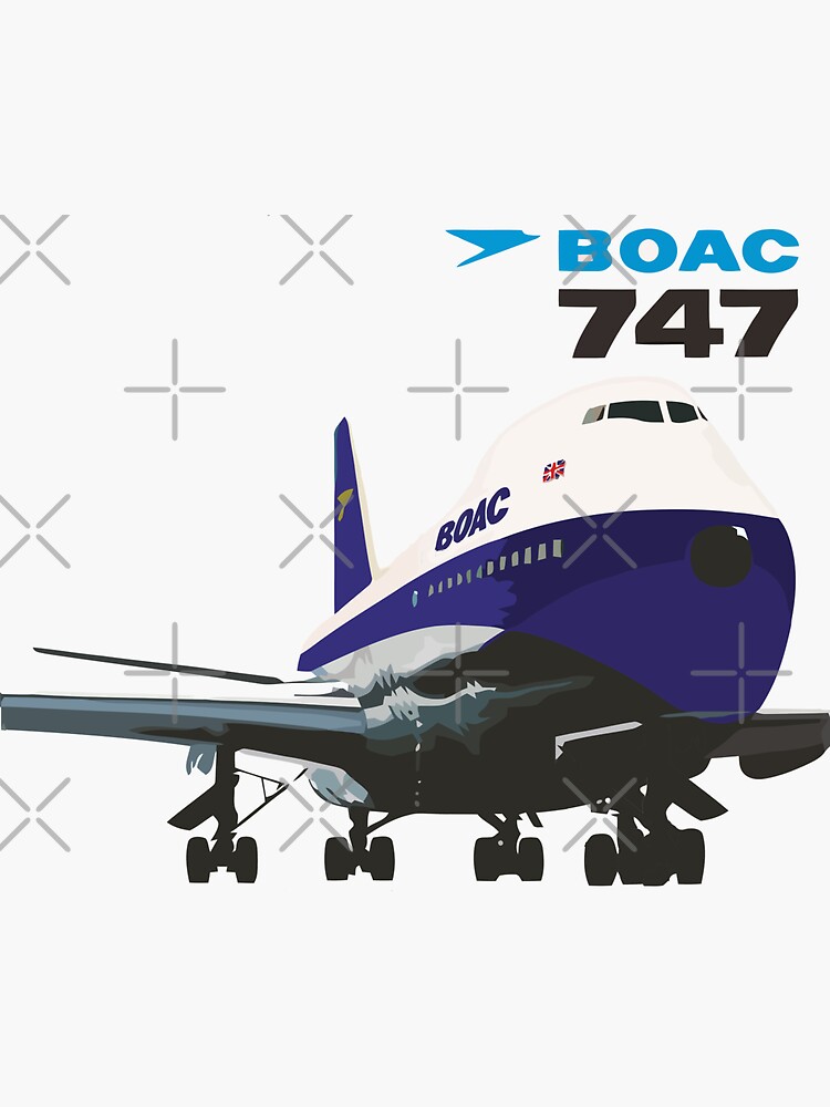 "BOAC 747" Sticker for Sale by Speedbirddesign | Redbubble