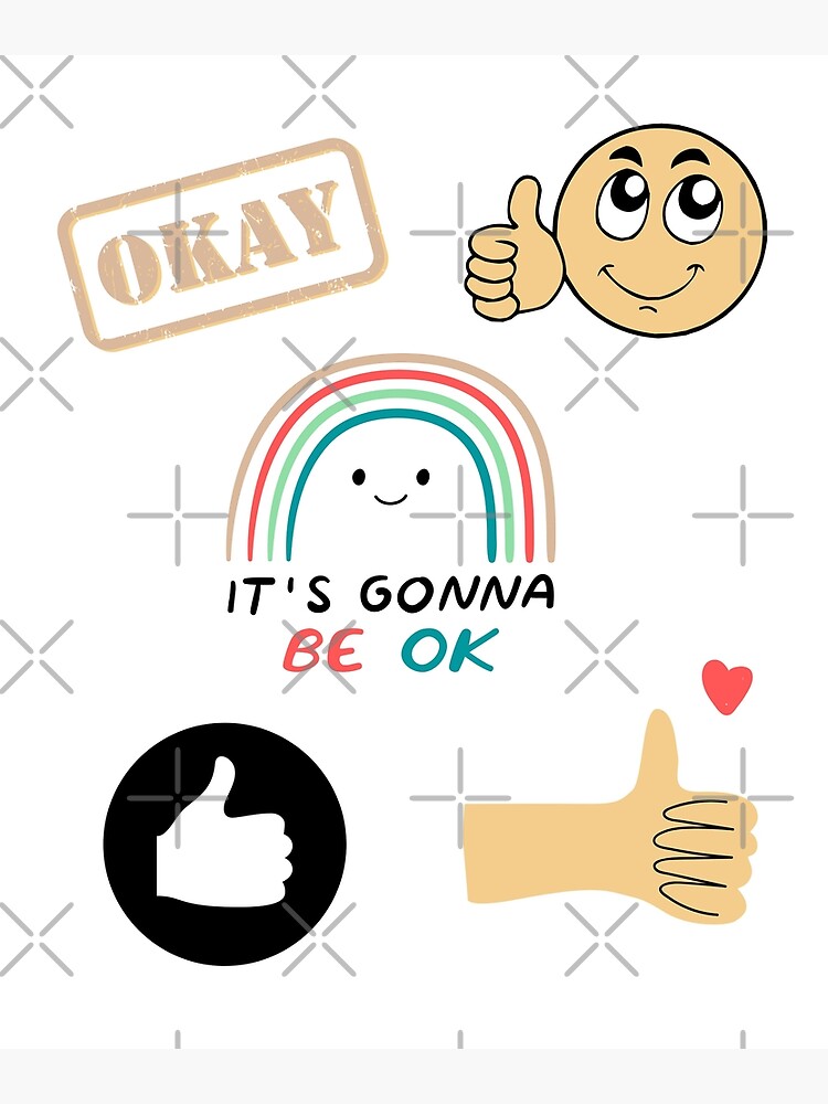 "Okay Hand Sign positive vibes Finger OK Cute pack" Art Print by ...