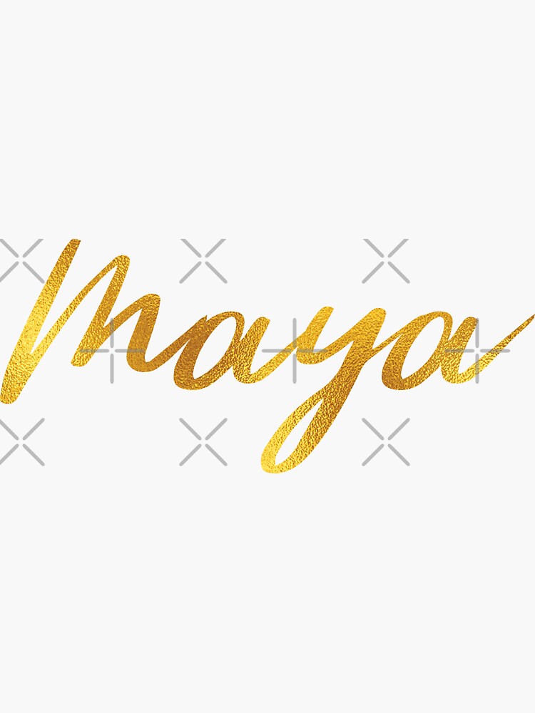"Maya Name Hand Lettering in Faux Gold Letters" Sticker for Sale by ...
