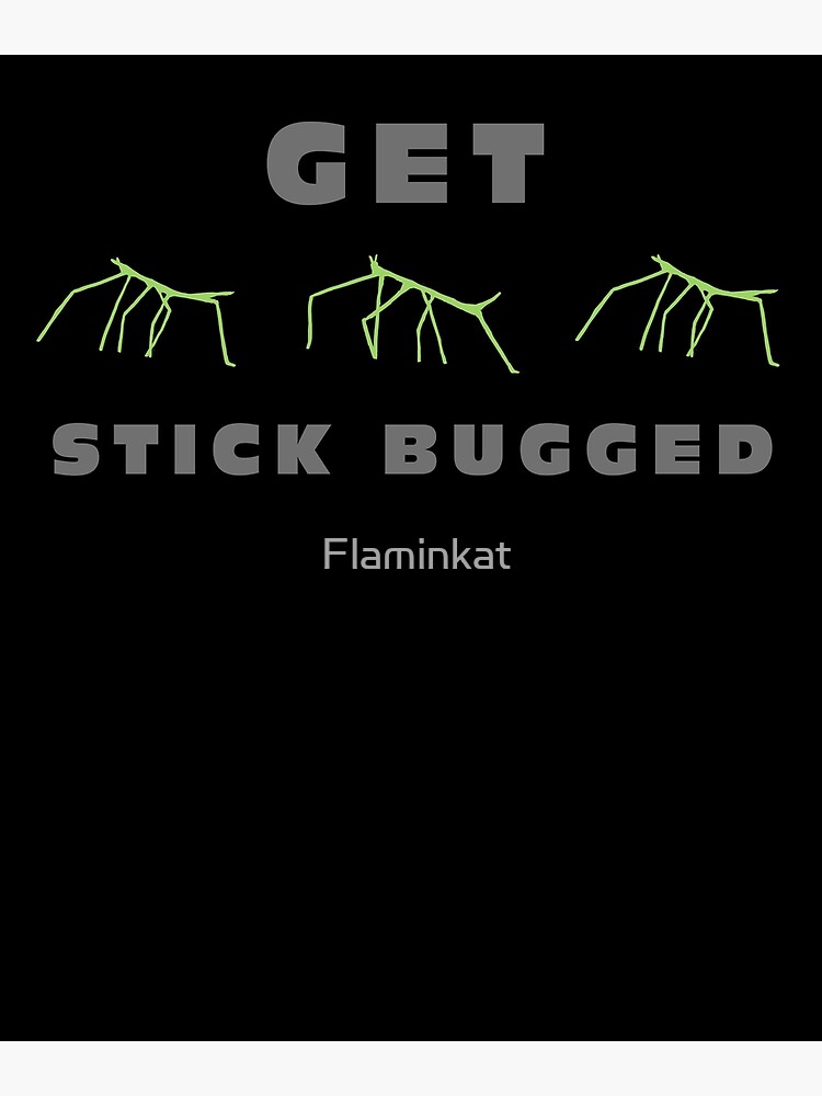 "Get Stick Bugged LOL Meme Stickbugged Black background" Canvas Print ...