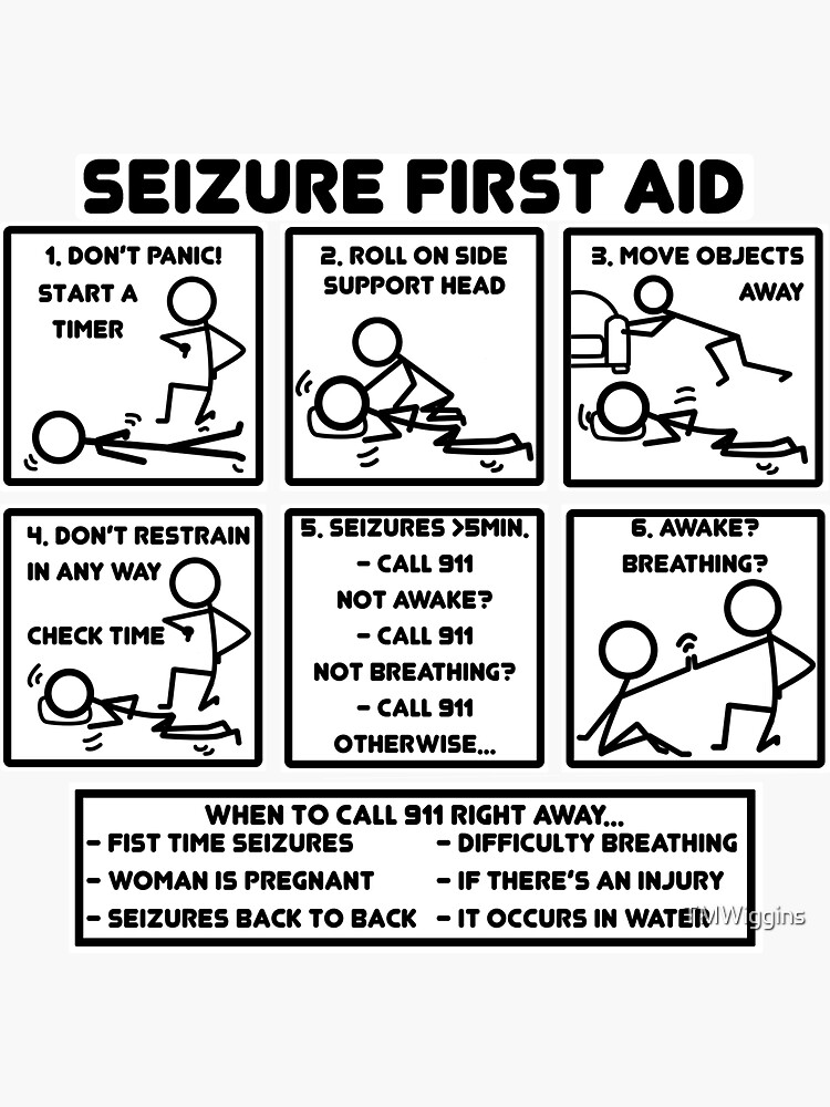 "Seizure First Aid" Sticker for Sale by TMWiggins | Redbubble
