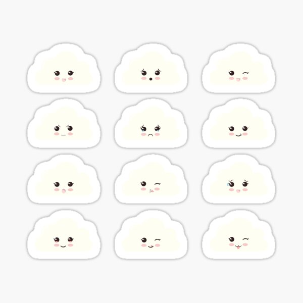 "Yellow Cloud emotion pack" Sticker for Sale by Smart-Art-Hive | Redbubble