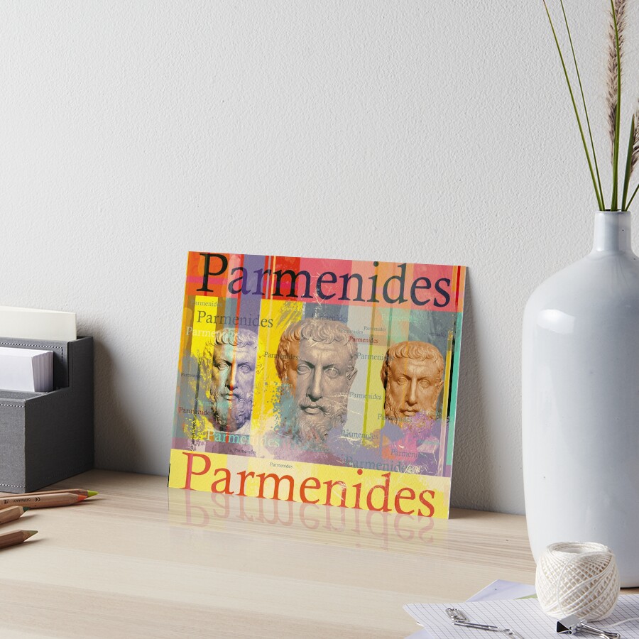 Lámina rígida «retrato estético de Parménides, collage de filósofos famosos, gente famosa ...