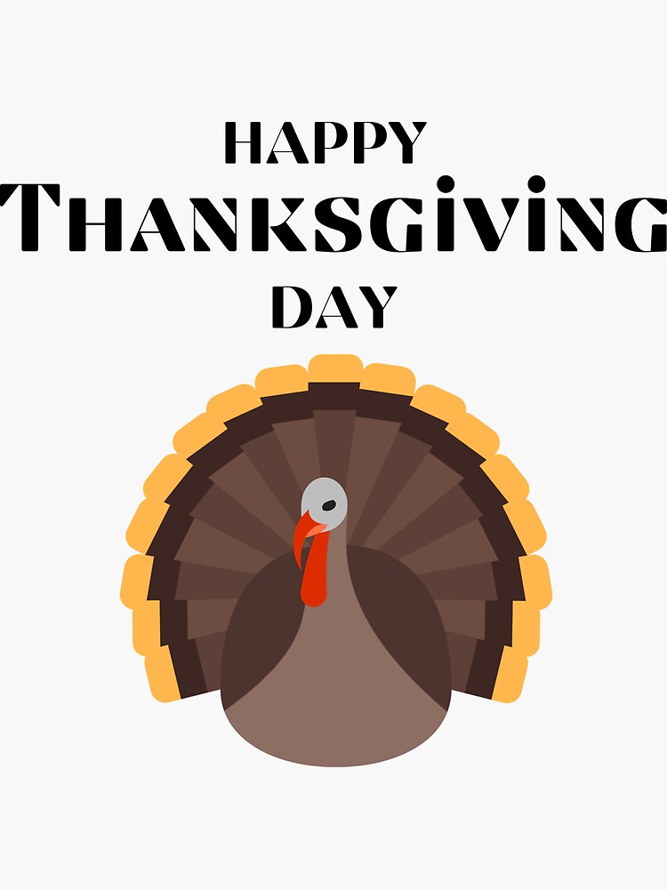 Pegatina «Feliz Día de Acción de Gracias - Día del Pavo» de ...