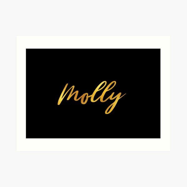"Molly Name Hand Lettering in Faux Gold Letters" Art Print by ...