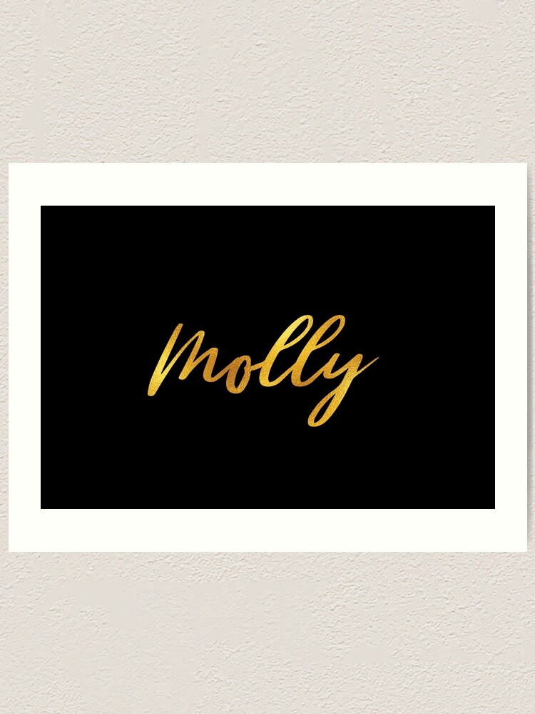 "Molly Name Hand Lettering in Faux Gold Letters" Art Print by ...