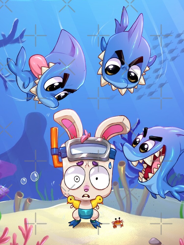 "Scuba Skippy chased by a school of Finns" iPhone Case for Sale by ...