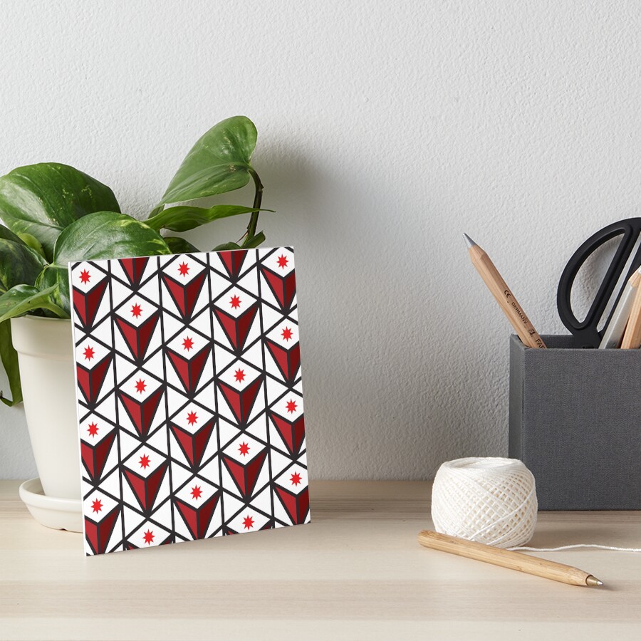 "Reverse Pyramid Star Pattern – Red" Art Board Print by RoguePatterns ...