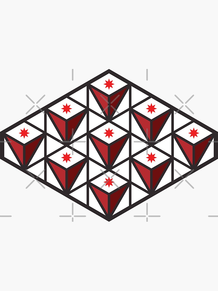 "Reverse Pyramid Star Pattern – Red" Sticker for Sale by RoguePatterns ...