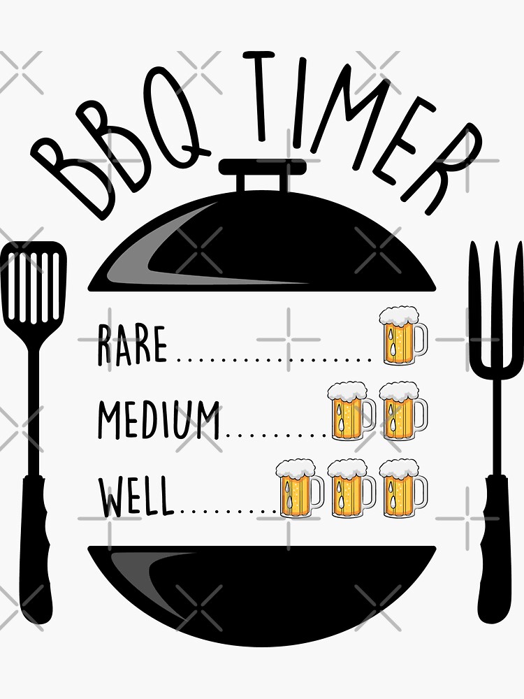 "BBQ Timer - Black" Sticker for Sale by Coollage | Redbubble