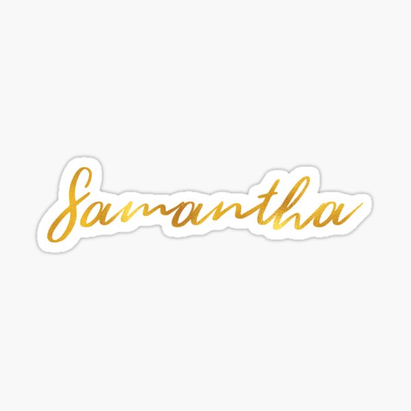 "Samantha Name Hand Lettering in Faux Gold Letters" Sticker for Sale by ...