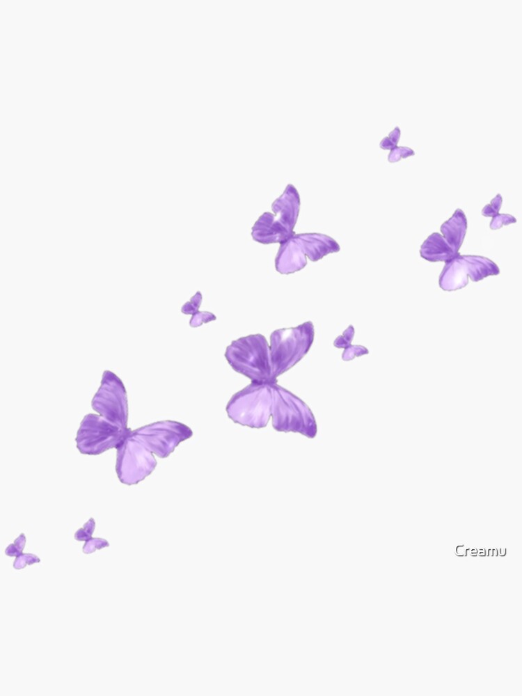 "Aesthetic purple butterflies" Sticker by Creamu | Redbubble