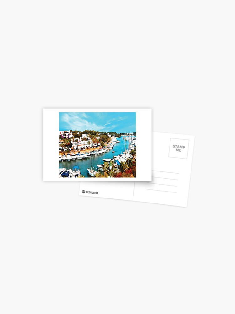 "Cala-d'or marina in Majorca watercolour effect" Postcard for Sale by ...